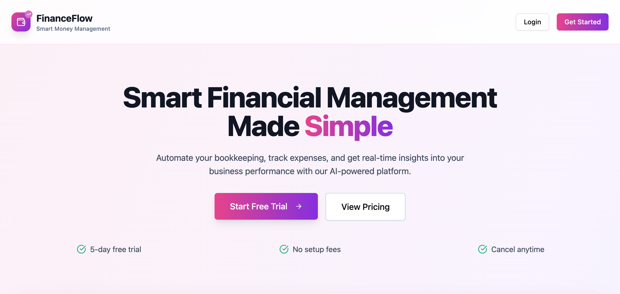 FinanceFlow | Small Business Financial Management and Expense Tracking
